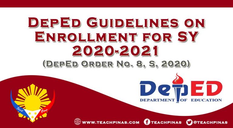 DepEd Guidelines on Enrollment for SY 2020-2021 - Teach Pinas