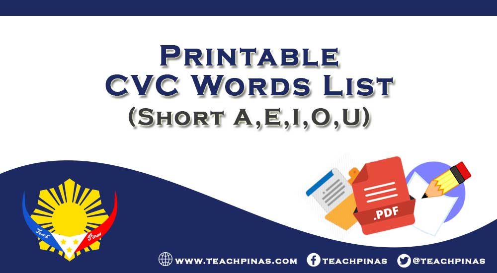 Cvc Words Reading Materials Short Vowel Sound Teach Pinas