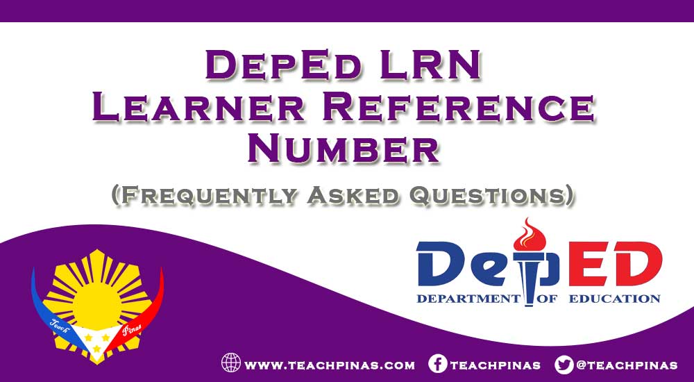 Deped Lrn Learner Reference Number Faq Teach Pinas